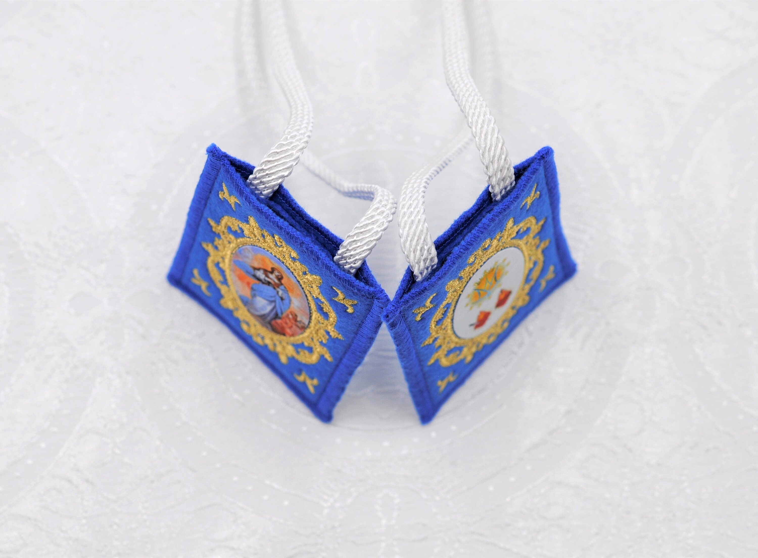 The Blue Scapular of the Immaculate Conception, Gold Embroidery ...