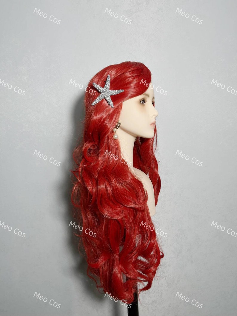 Adult Ariel Base Wig Starfish Hairclip Hairflower Pearl Shell Earrings ...