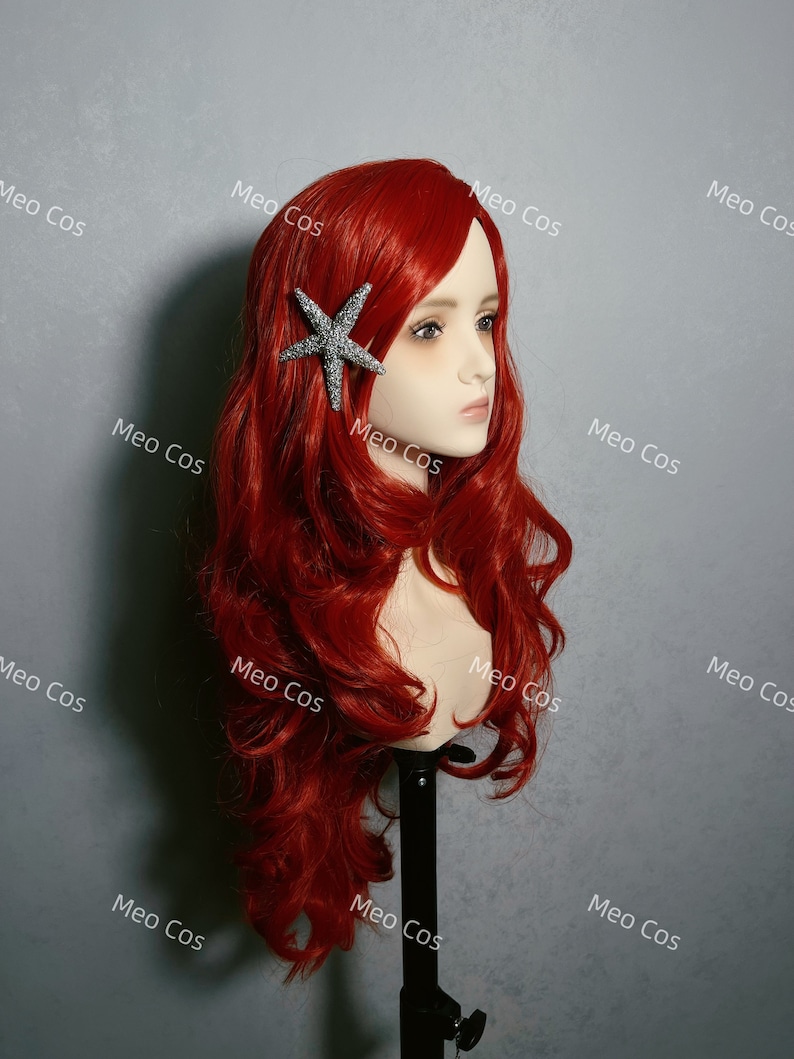 Adult Ariel Base Wig Starfish Hairclip Hairflower Pearl Shell Earrings ...