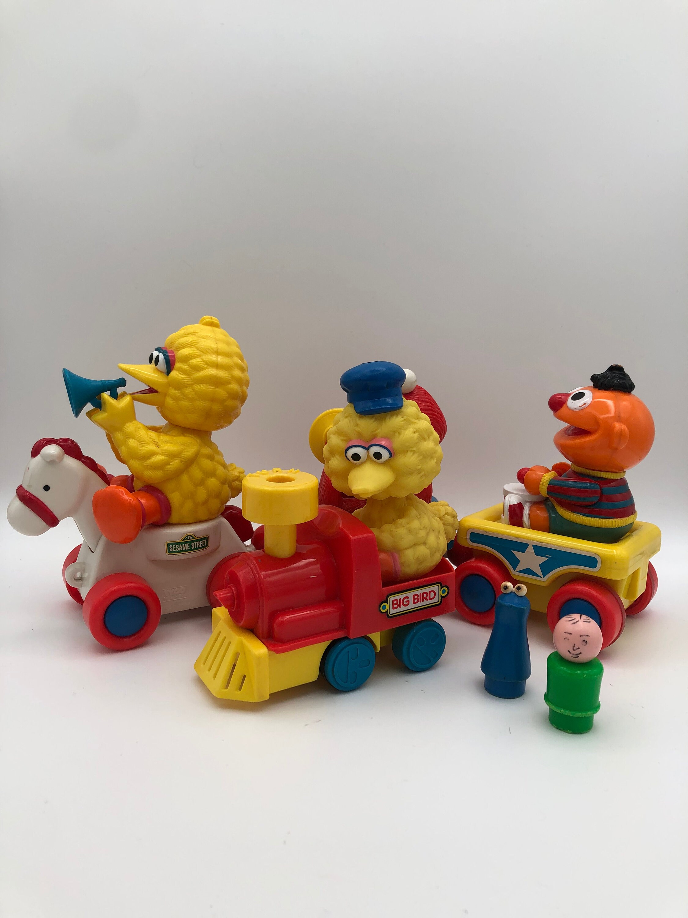 Vintage Cute Big Bird Wind up Train Engine 1980's Tyco, Sesame Street ...