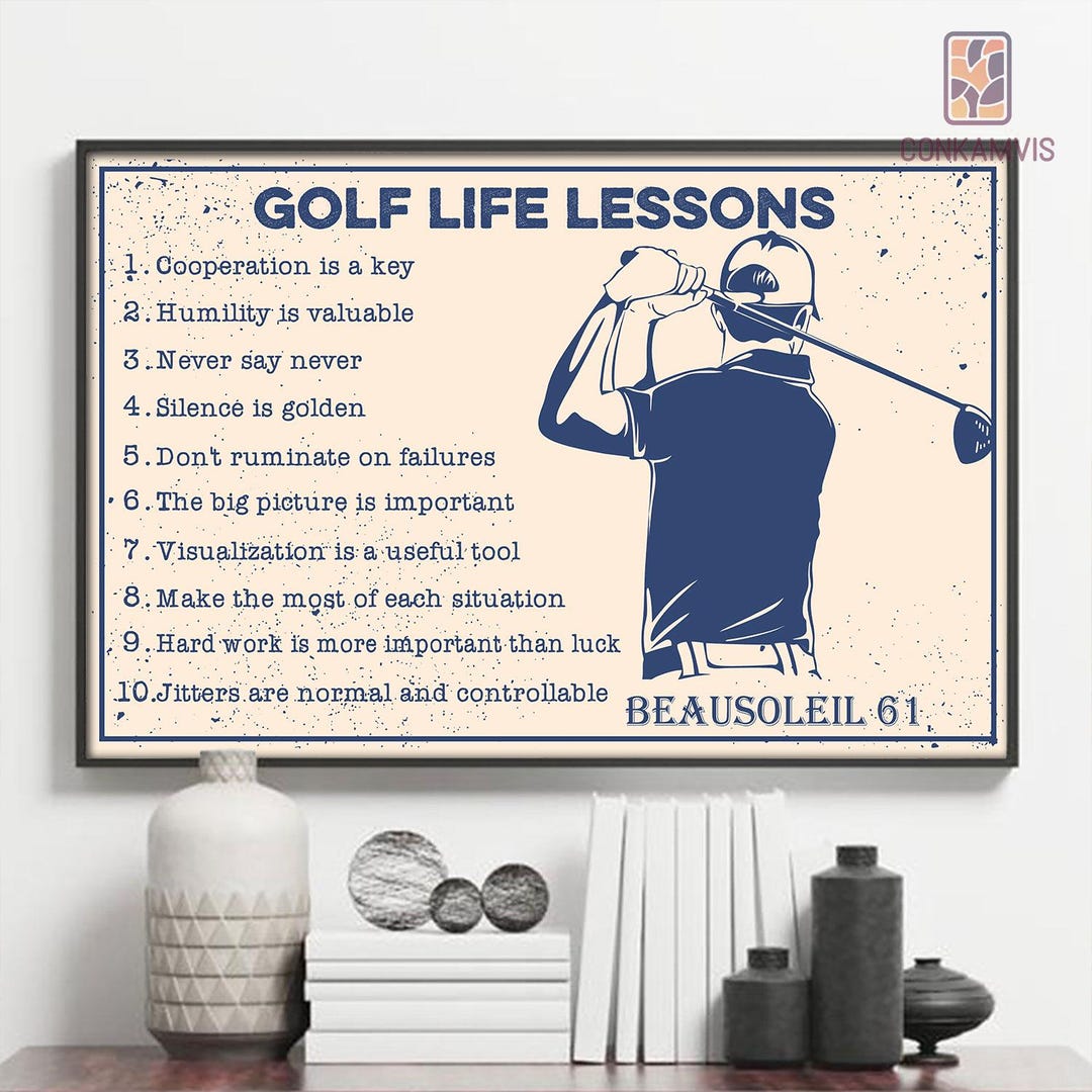 Personalized Golf Life Lessons Poster, Golf Poster, Gift for Golfer ...