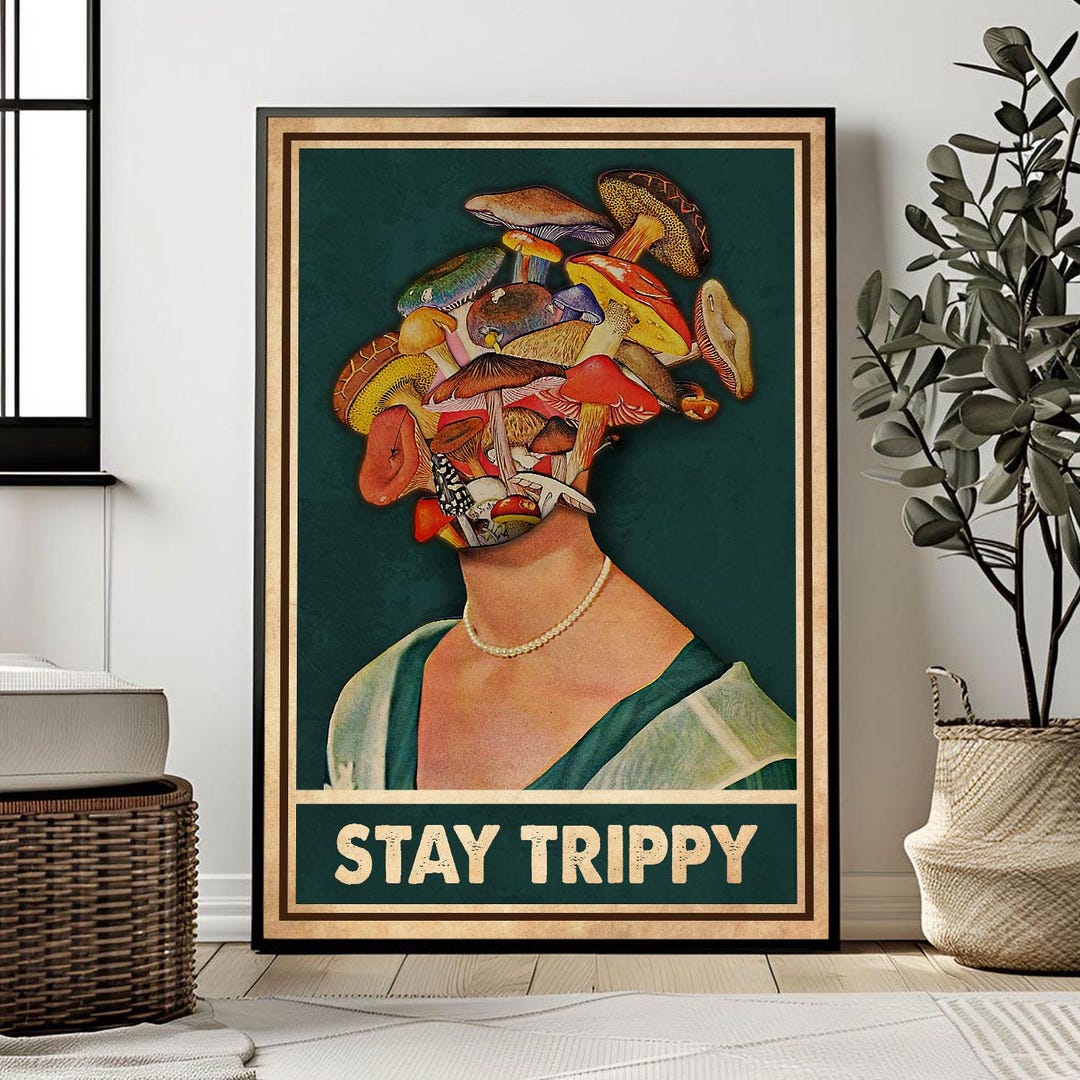 Stay Trippy Poster, Hippie Girl Poster, Hippie Room Decor, Vintage ...