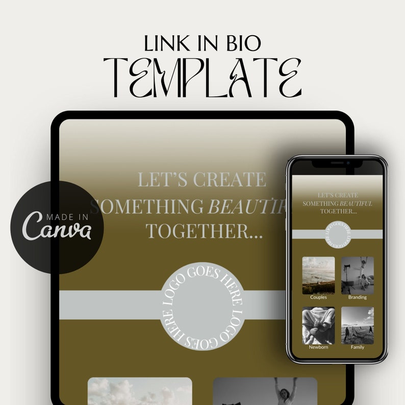 Link in Bio Template | Canva Template | Linktree | Landing Page | Instagram | Tiktok - Etsy
