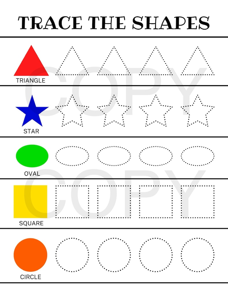 Trace the Shapes Digital File - Etsy