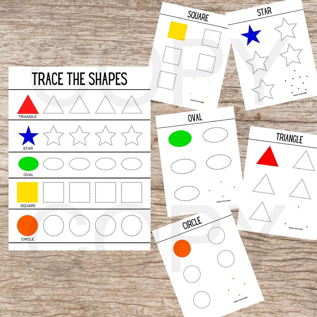 Trace the Shape Bundle Digital Files - Etsy