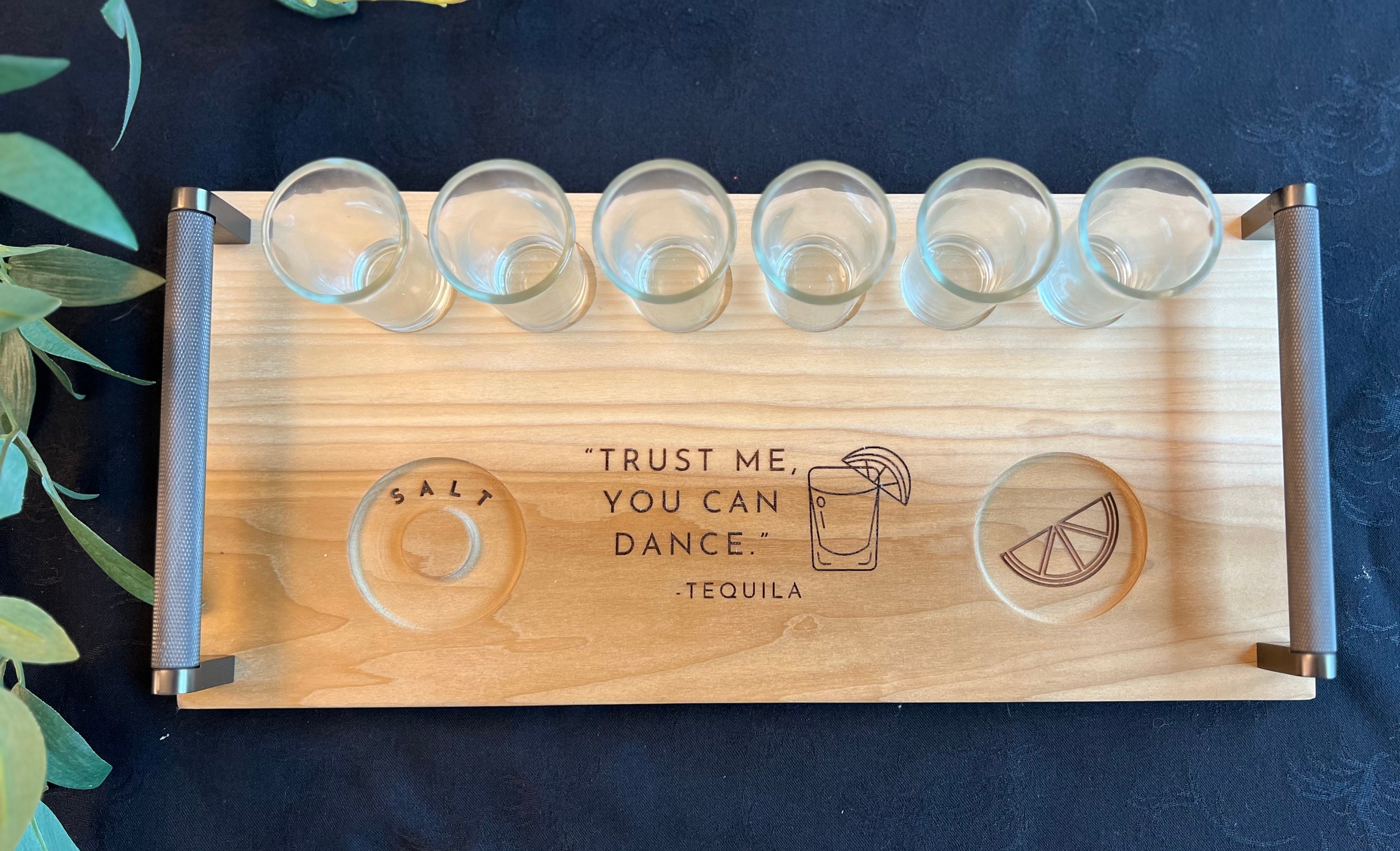 Tequila Serving Board Shot Gift Set - Etsy