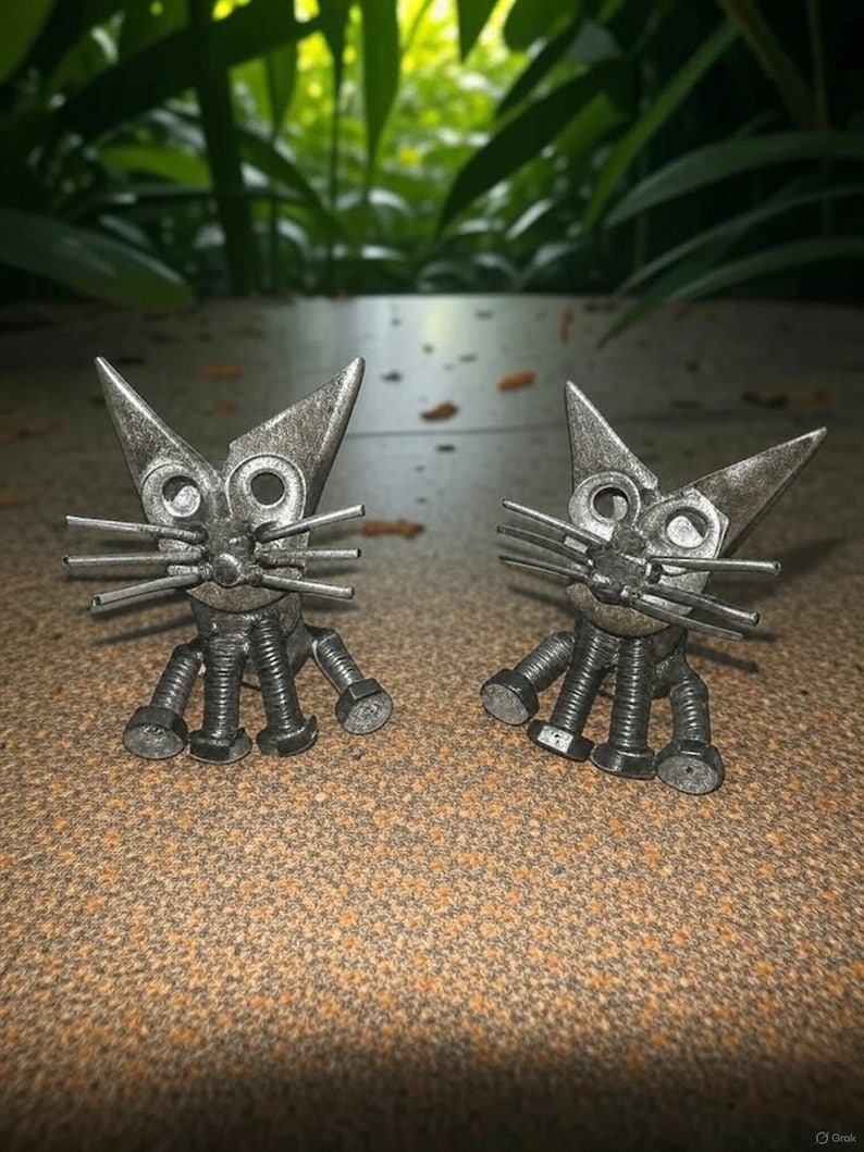 Welded Steel Cat Sculpture: American Steel Art - Etsy