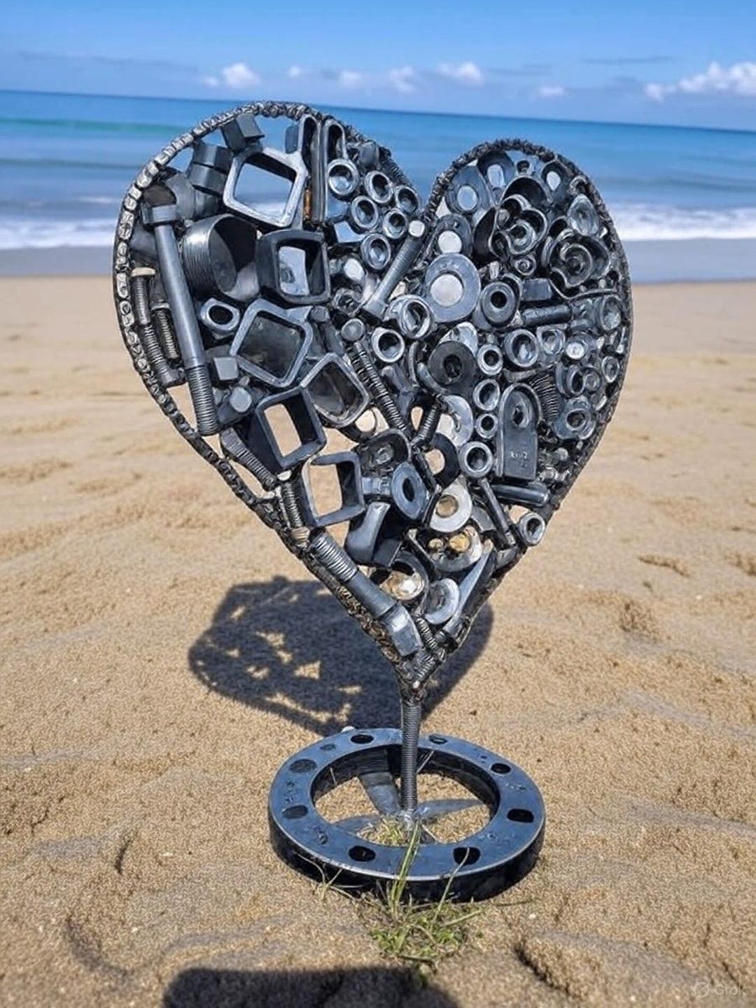 Welded Reclaimed Metal Heart Sculpture: Industrial Art - Etsy
