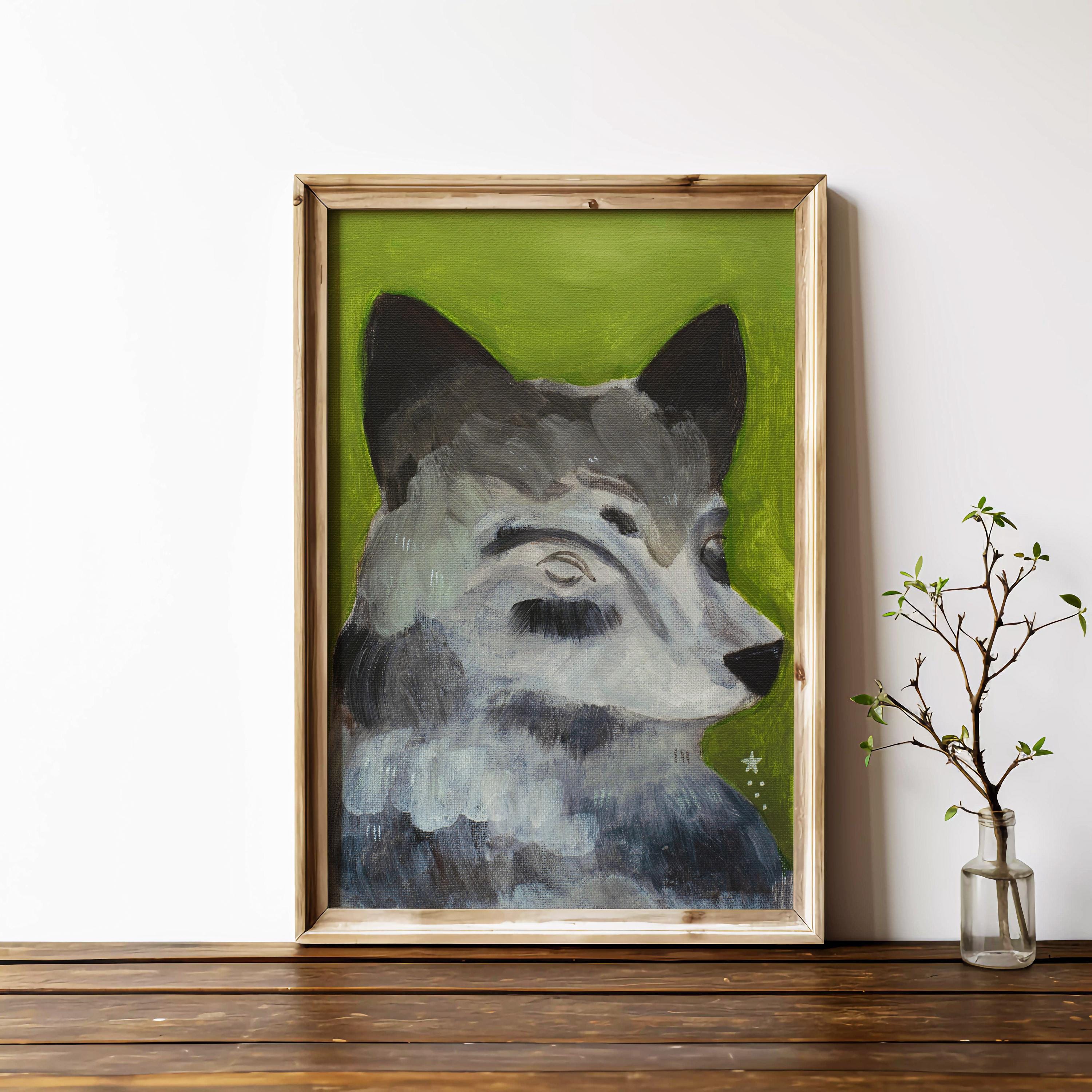 Grey Fox Wall Art Wolf Folklore Animal Magic Forest Mountains Nature ...