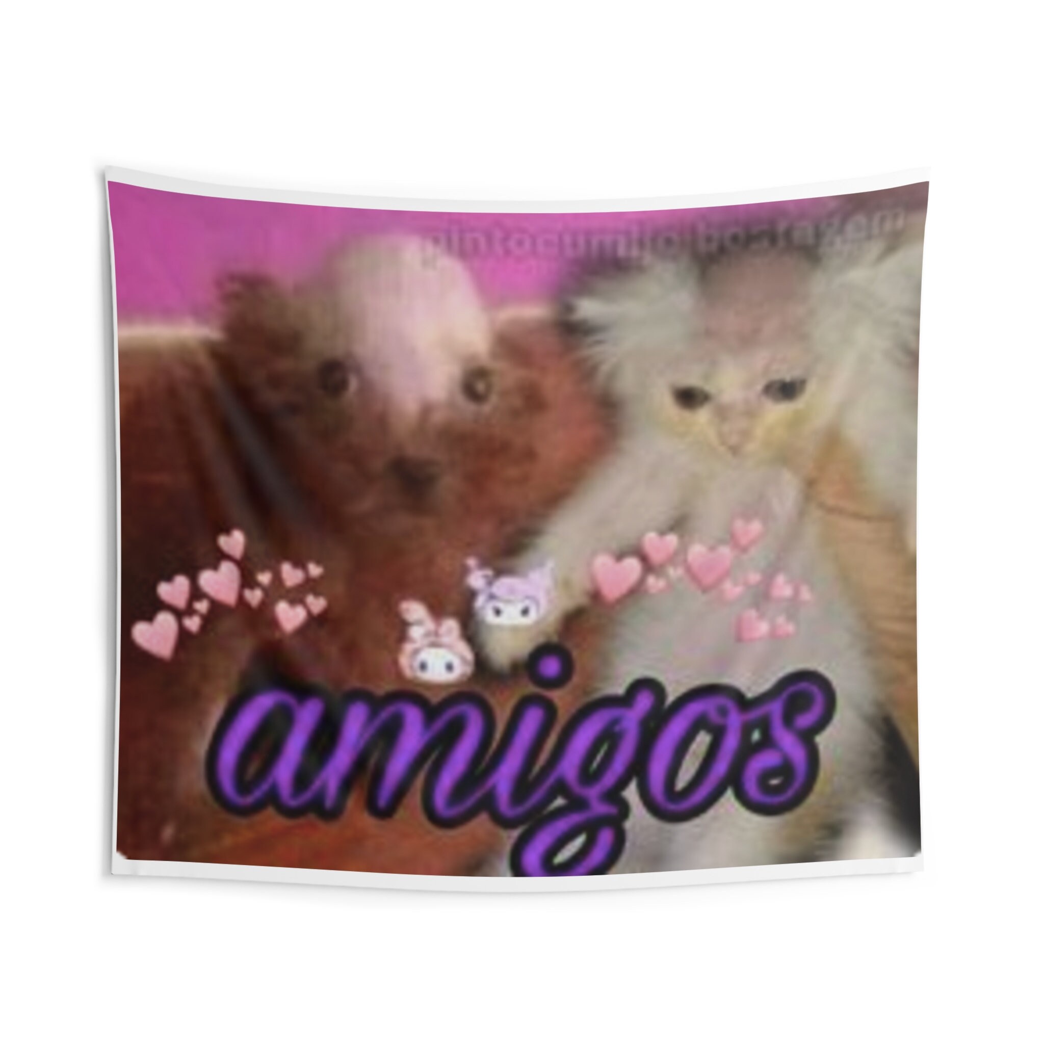 Amigos Meme Shaved Cat Meme Funny Joke Indoor Wall Tapestries Funny ...