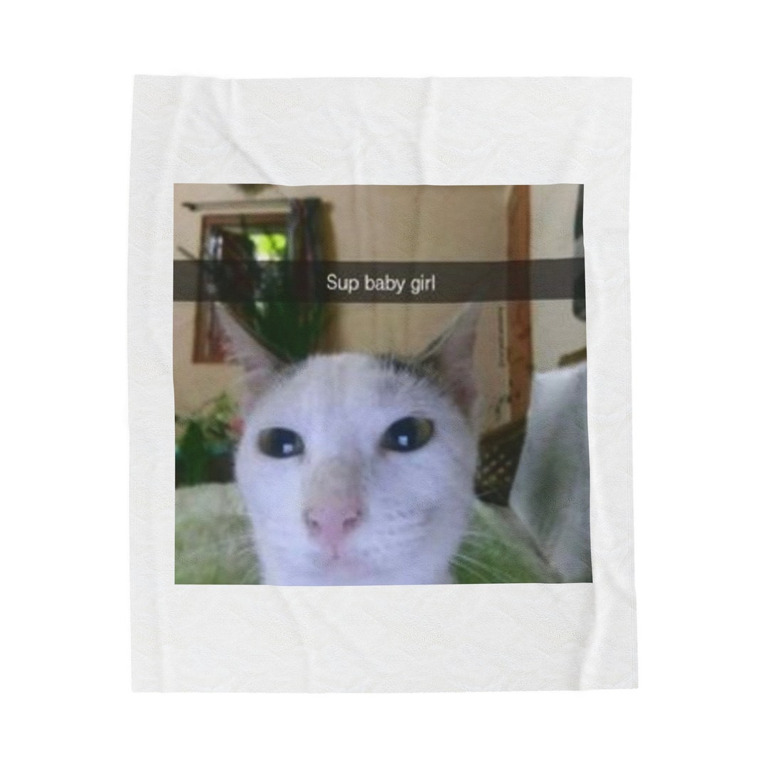 Sup Baby Girl Cat Meme Funny Joke Velveteen Plush Blanket - Etsy