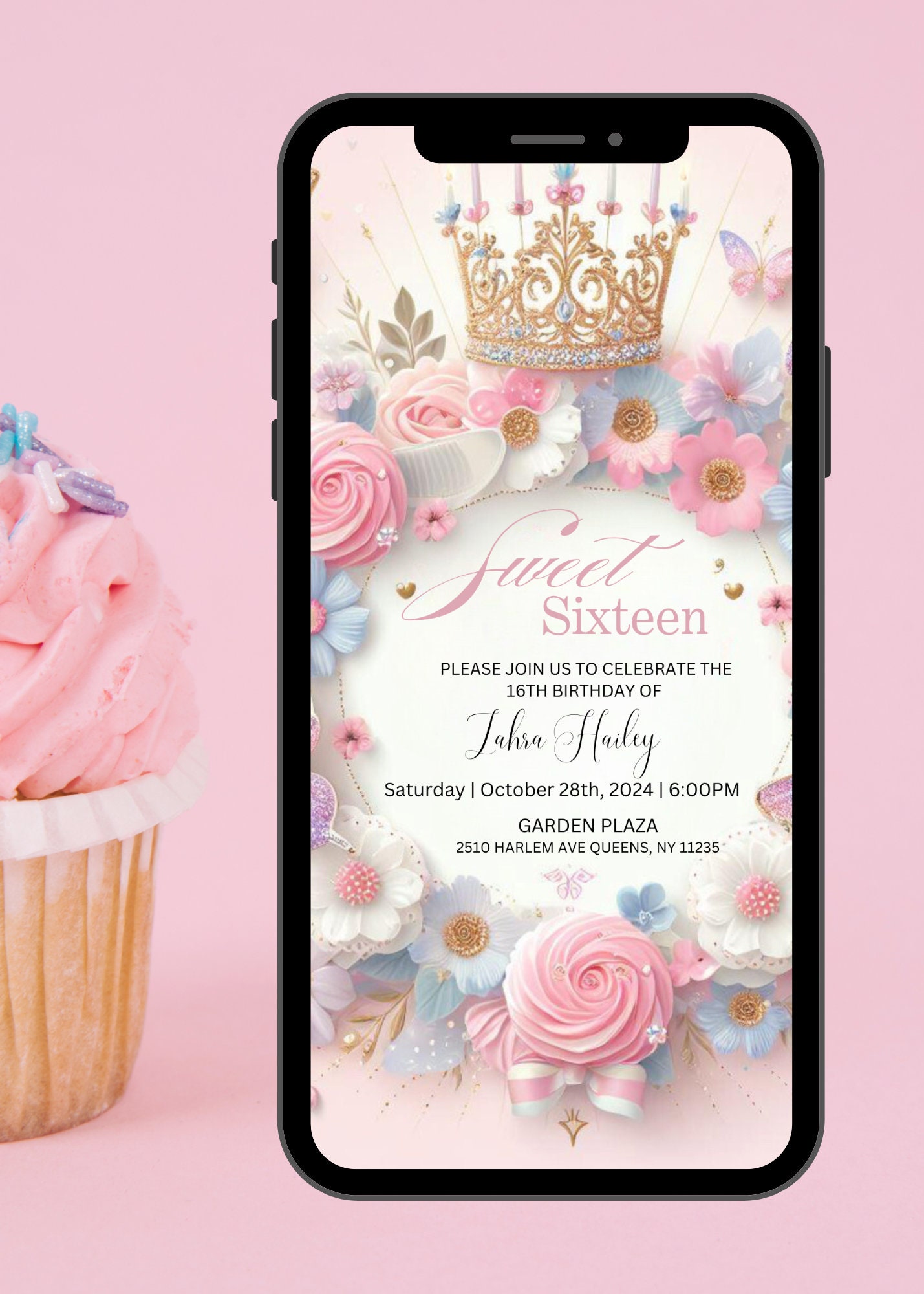 Editable Sweet 16 Birthday Invitation, Digital Download, Birthday Party ...