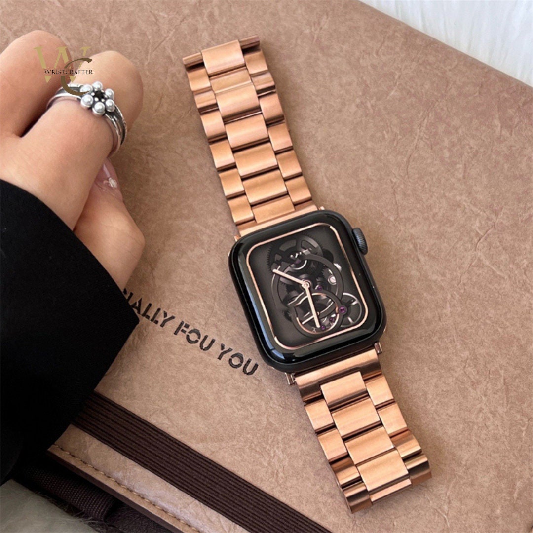 Stainless Steel Metal Starlight Apple Watch Strap Butterfly Clasp 38mm ...