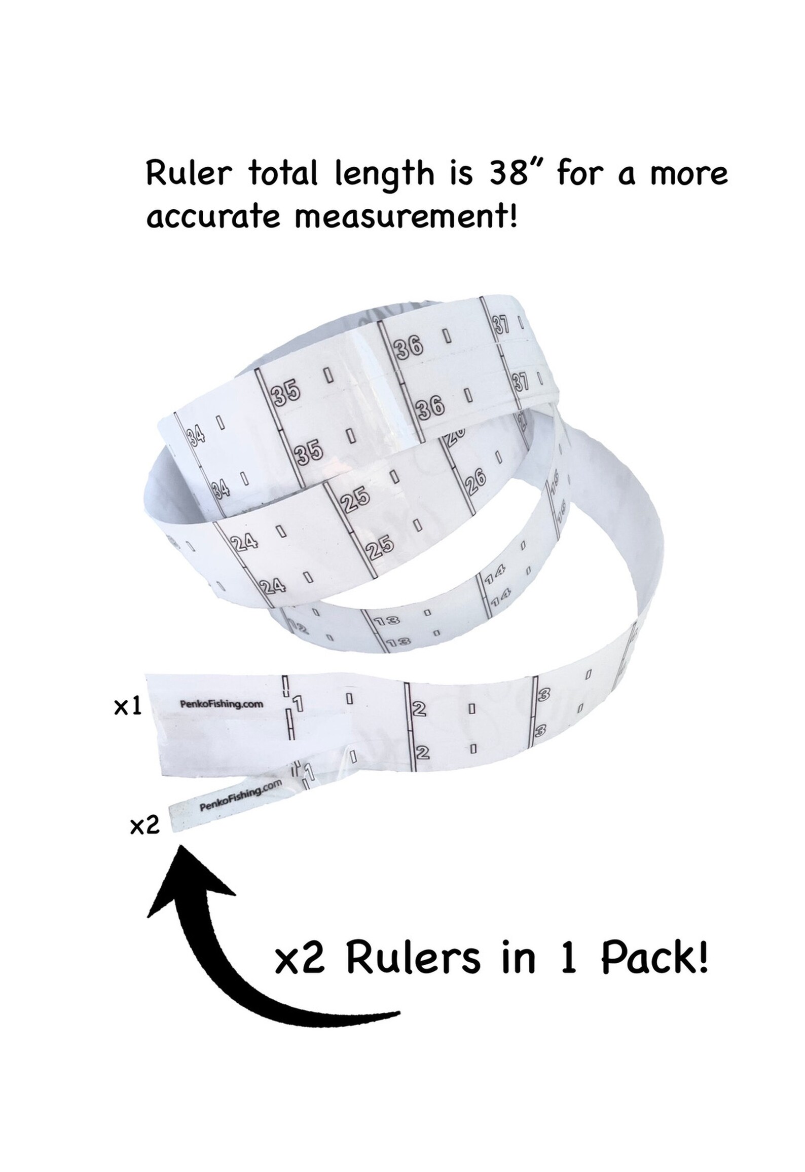 Penko Fishing Fish Ruler Fishing Rod Rulers Decals (2 Pack) Adhesive 38 ...