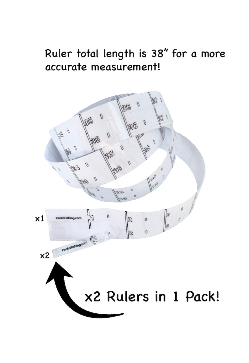 Penko Fishing Fish Ruler Fishing Rod Rulers Decals (2 Pack) Adhesive 38" Transparent Ruler - Etsy