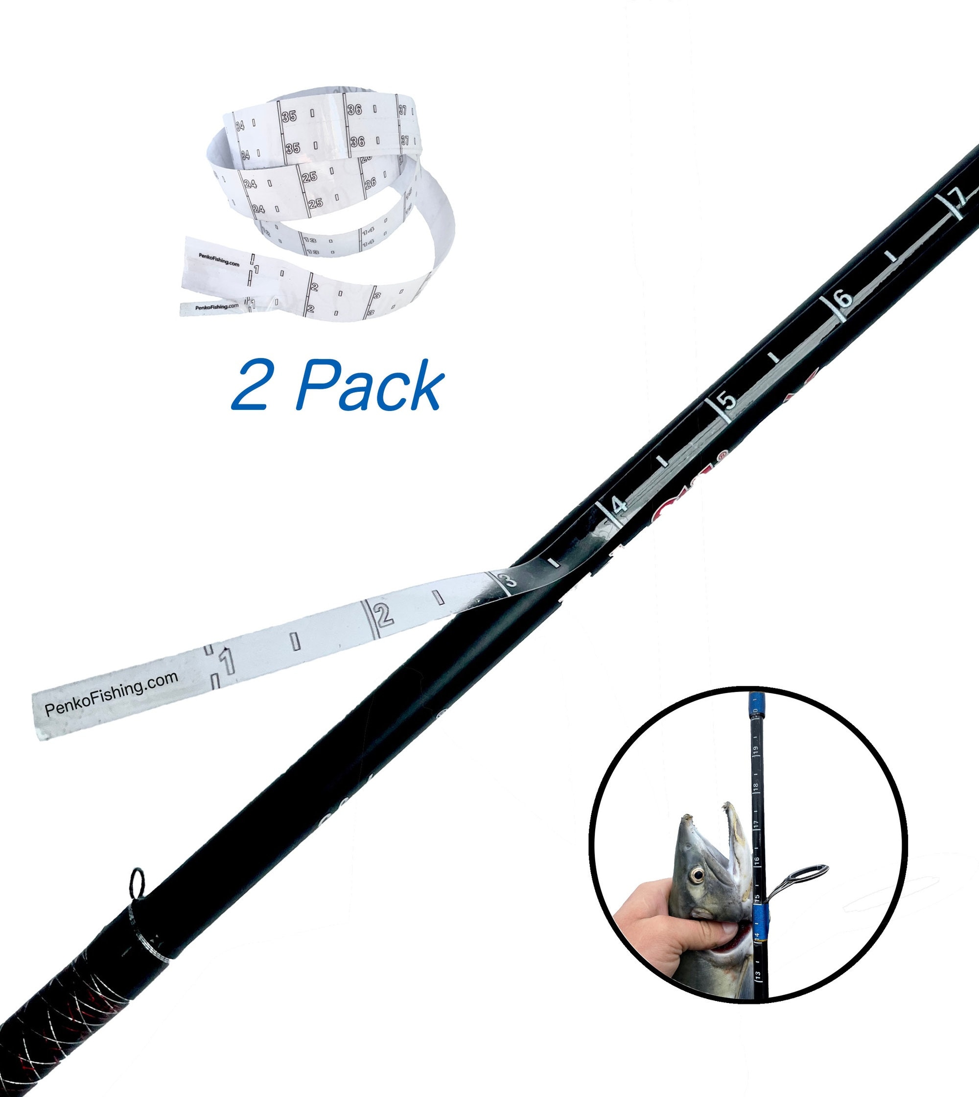 Penko Fishing Fish Ruler Fishing Rod Rulers Decals (2 Pack) Adhesive 38 ...