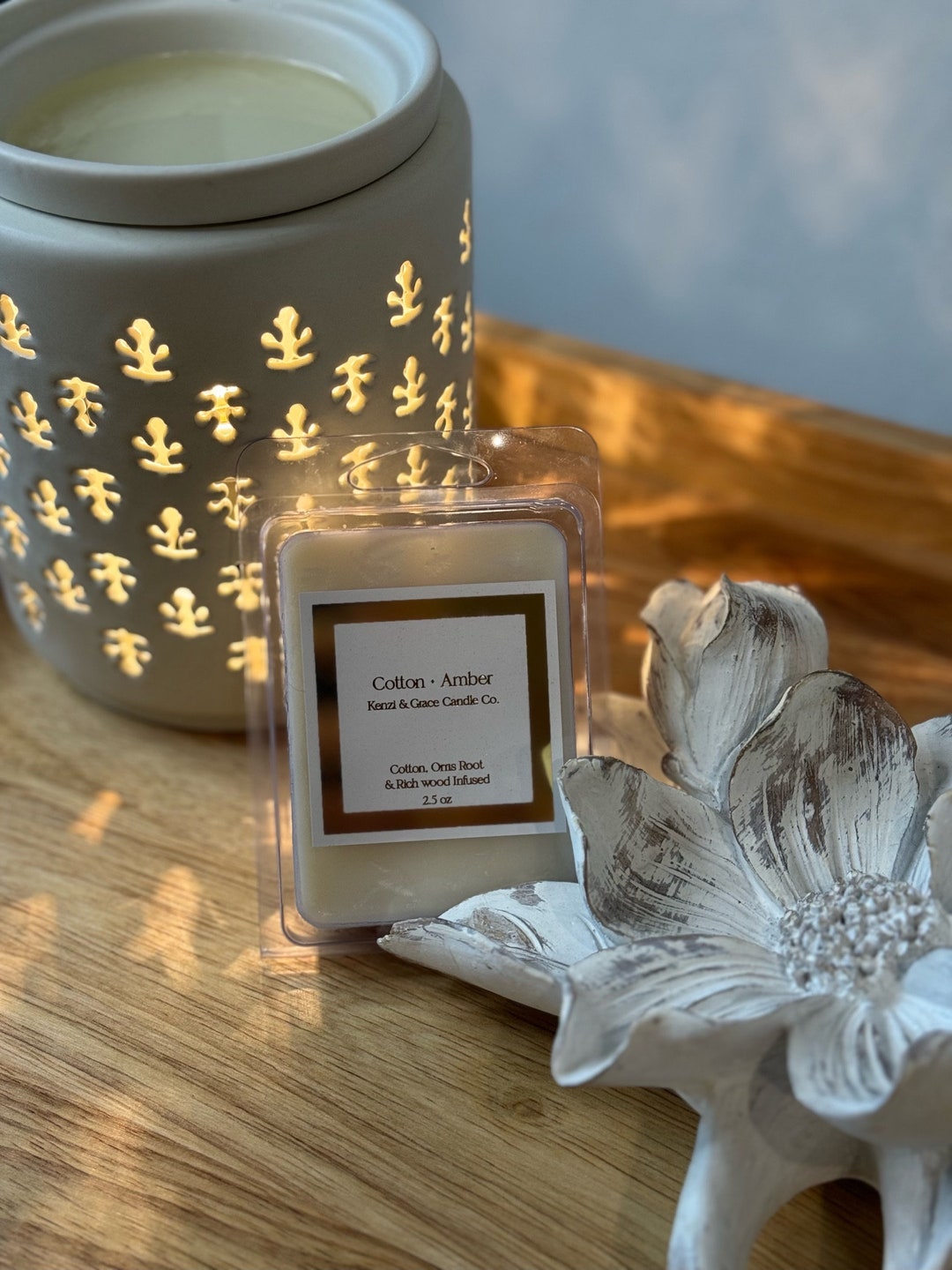 Cotton + Amber - Handmade Wax Melt 2.5oz - Etsy