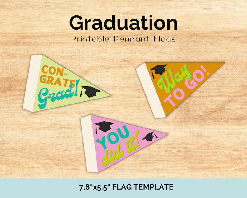 Graduation Pennant Flag Printable, Paper Flag, Instant Download - Etsy