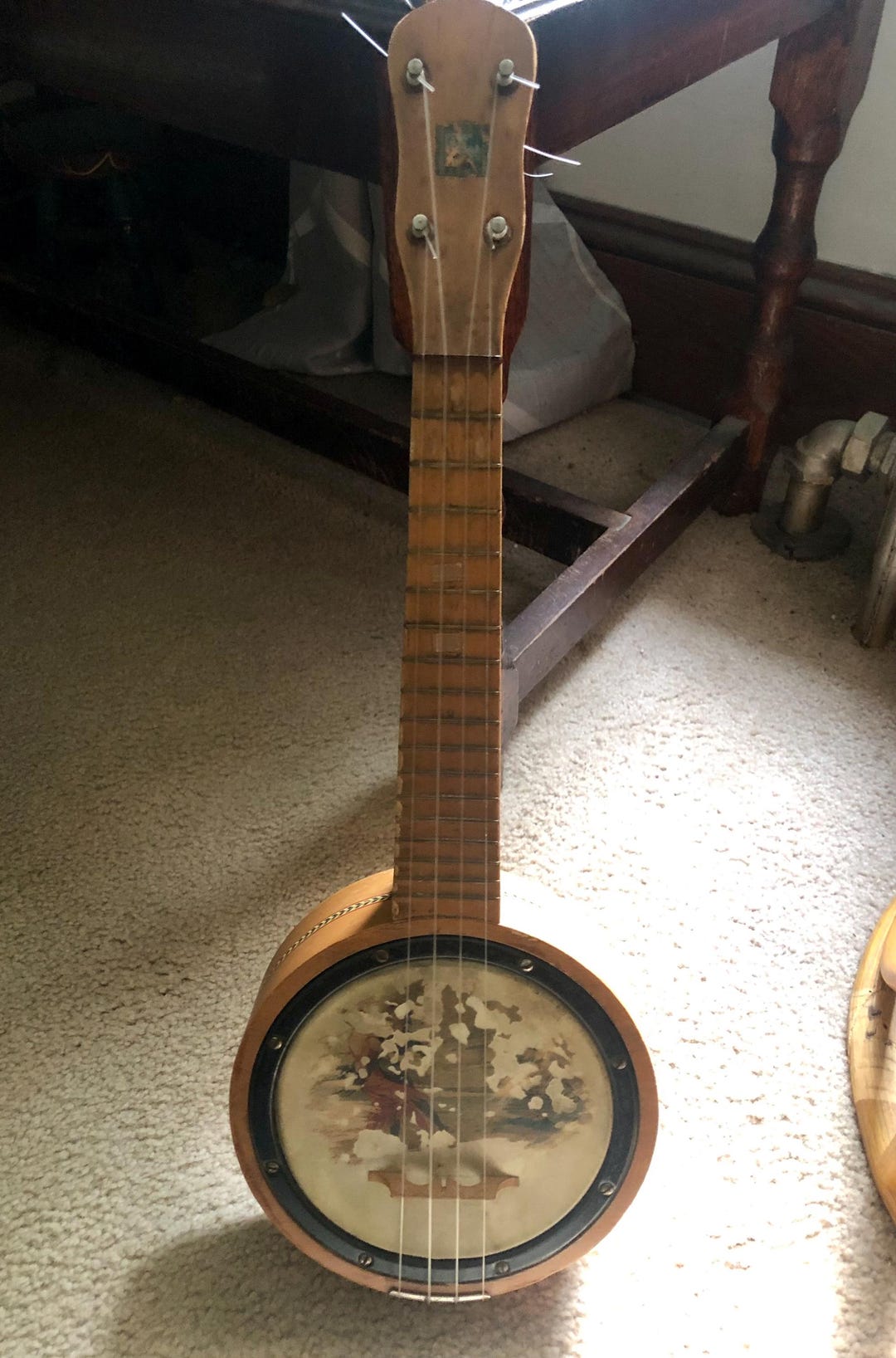 Antique Instrument 1920s Banjolele Ukulele Marked Mele B & J NY ...