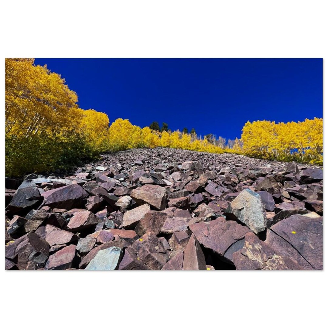 Scenic ROCKS With Fall Colors Wall ART - Photography Print Autumn Tree ...