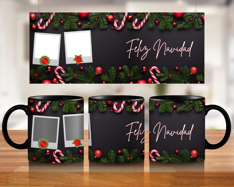 Feliz Navidad Mug Wrap Sublimation Design: Spanish Christmas (digital ...