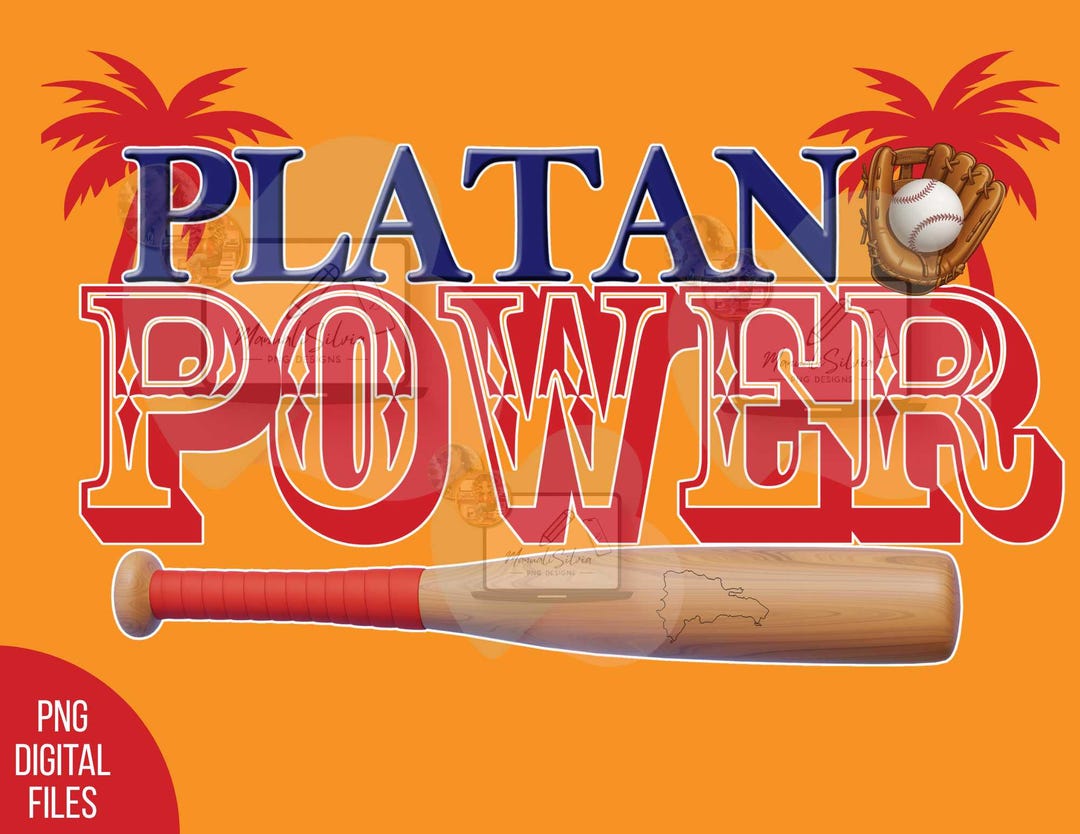 Platano Power Baseball PNG: Dominican Republic Fan Design (digital ...