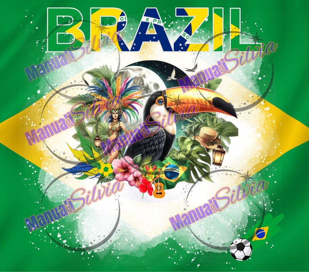 Brazil Flag Carnival Design: Souvenir Gift, Sublimation (digital ...