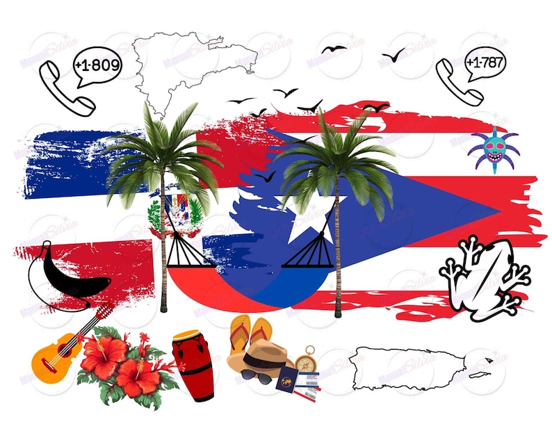 Dominican Puerto Rico Png Digital Files, Sublimation Design for T ...