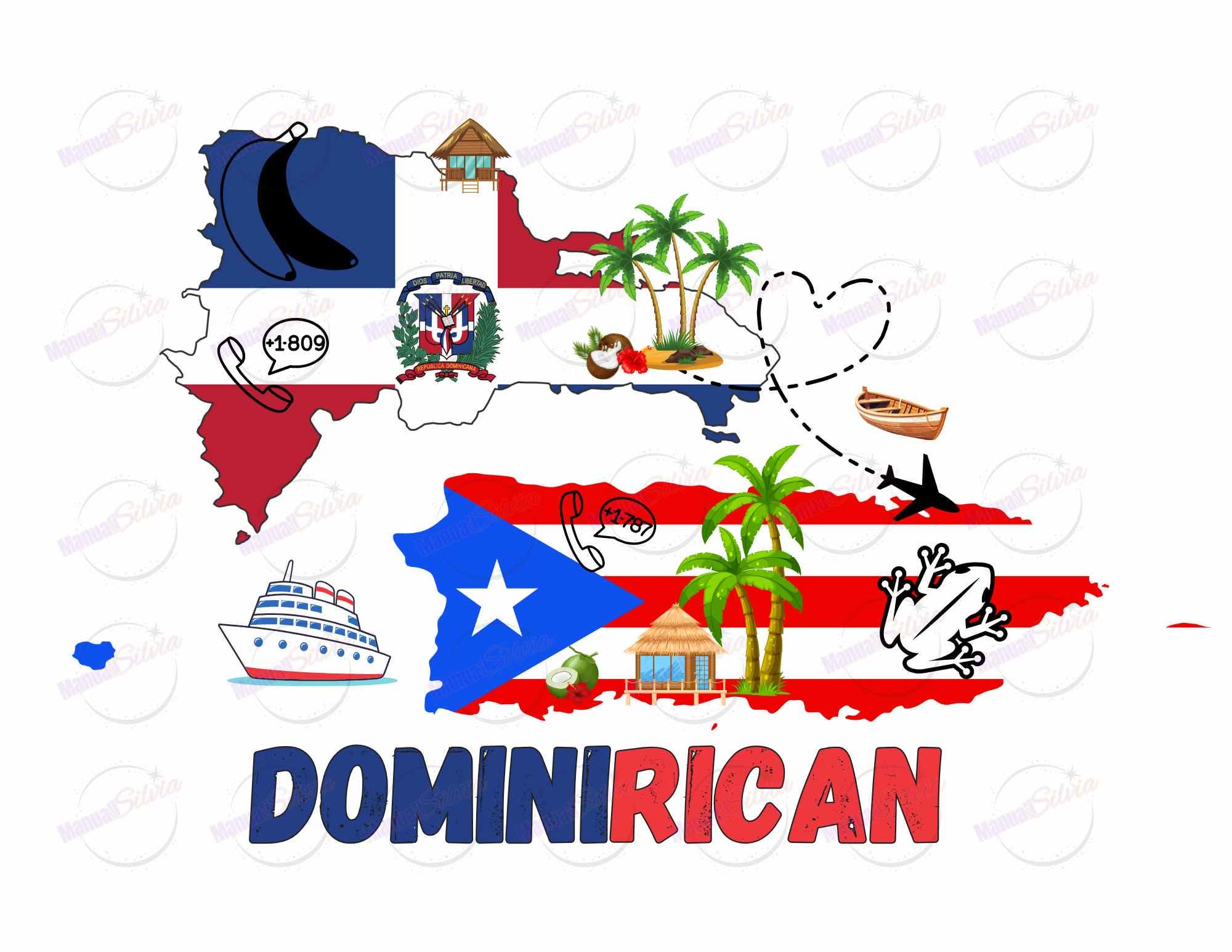 Dominican Puerto Rico Flag PNG: Dominirican Design (digital Files) - Etsy