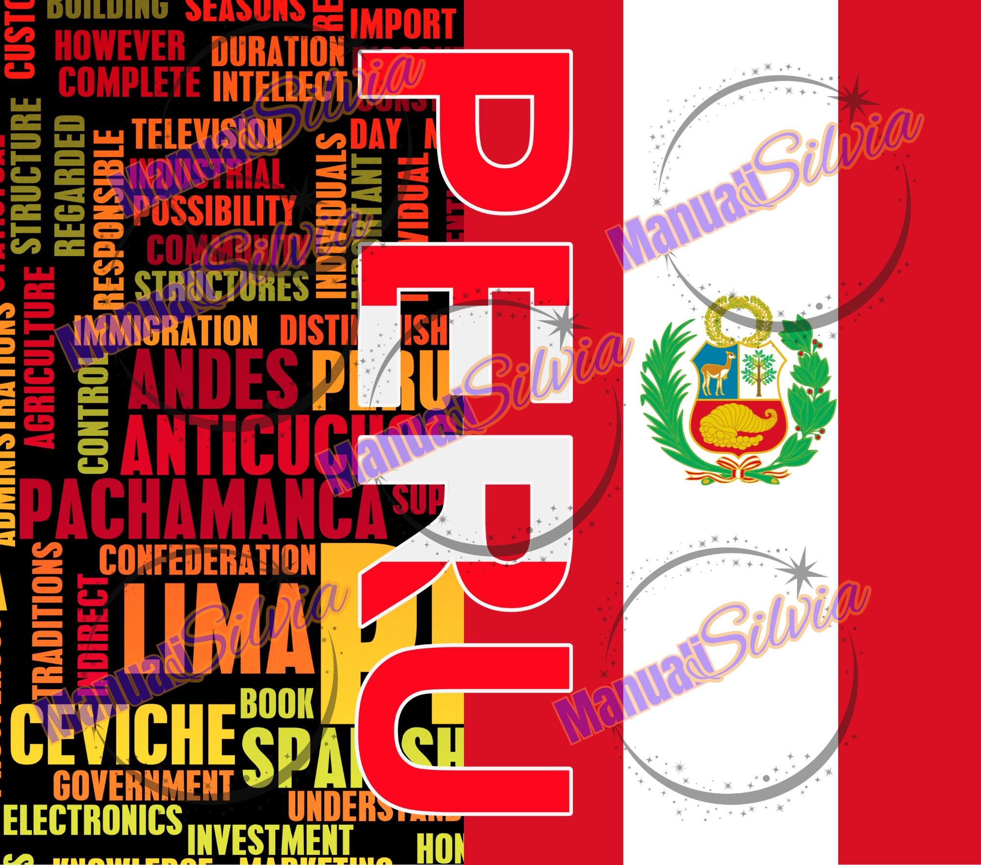 Peru Flag Design: Peruvian Coat of Arms (digital Files) - Etsy