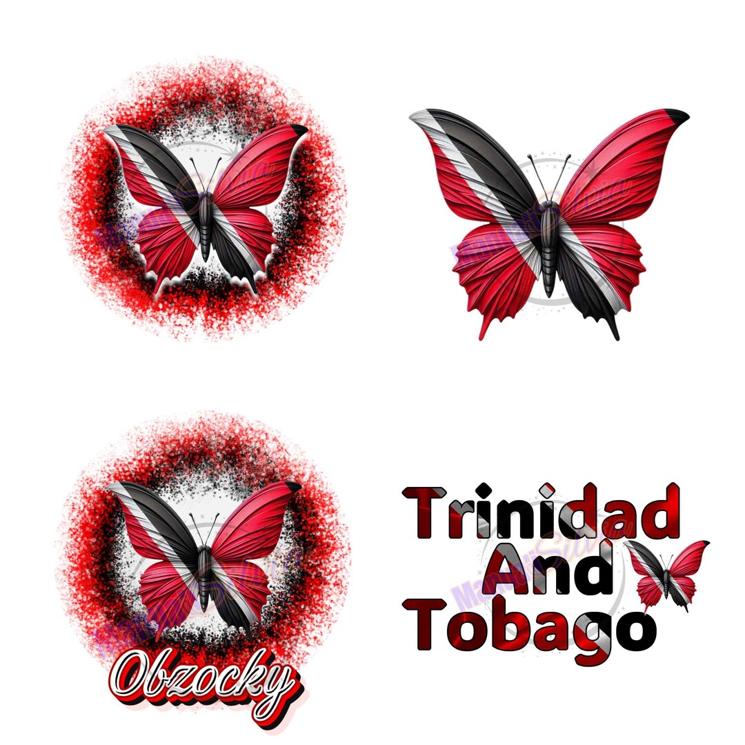 Trinidad & Tobago Flag Butterfly PNG Designs (digital Files) - Etsy