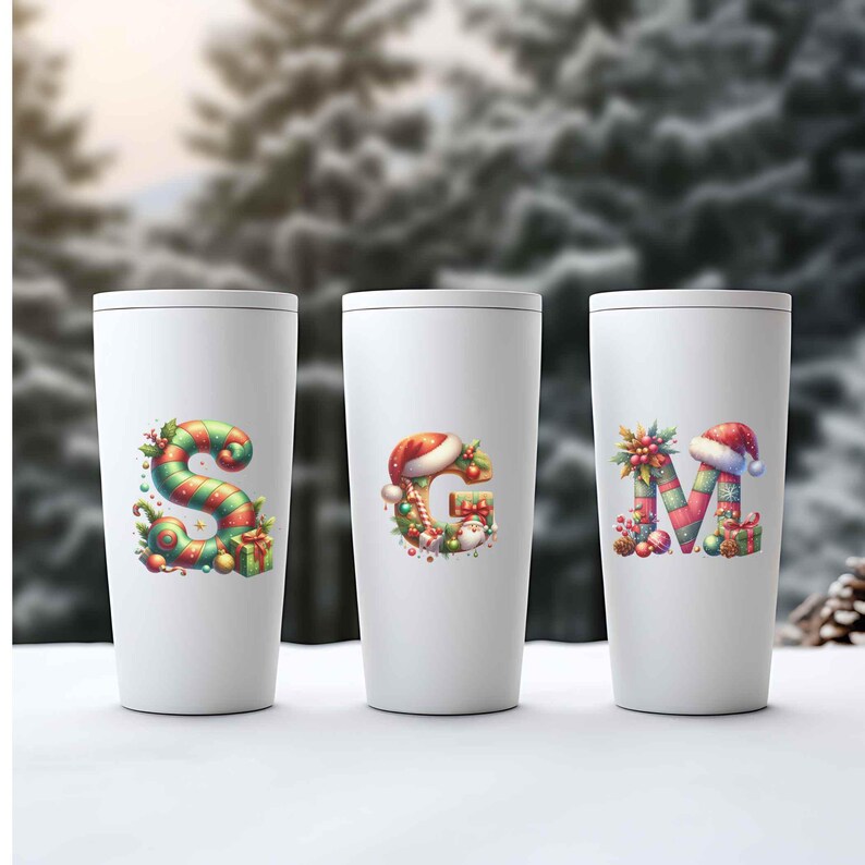 Christmas Alphabet Letters Png Bundle, Digital Alphabet Letters Design ...