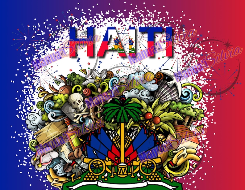 Haiti Skinny Tumbler PNG Sublimation Design Download, Haiti Heart ...