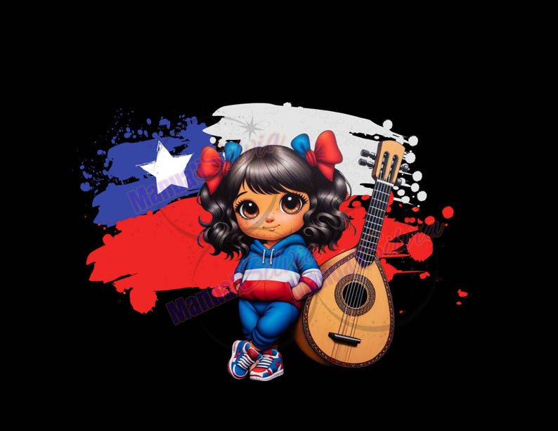 Chile Png Digital Files, Cute Chile Chibi PNG Designs, Chile Charango ...