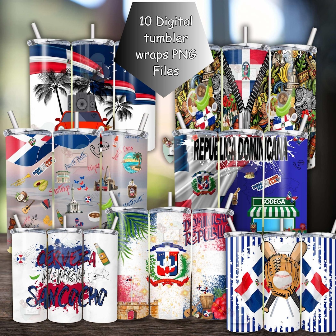 Colorful Dominican Republic Tumbler Wraps Bundles, Latin Heritage ...