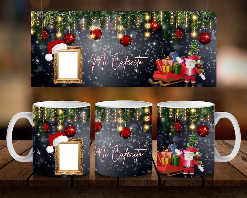 Feliz Navidad Mug Wrap Sublimation Design: Spanish Christmas (digital ...