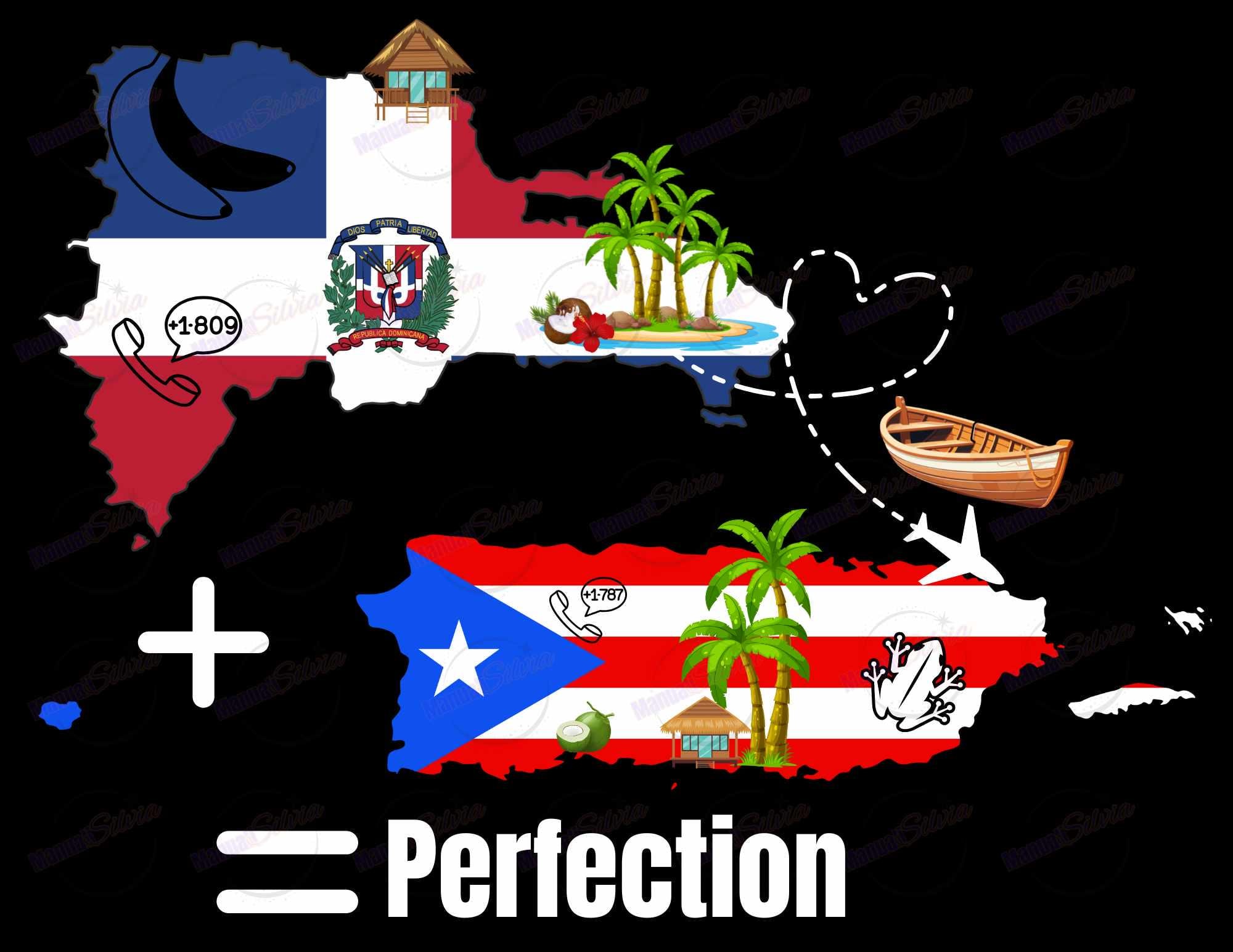 Dominican Puerto Rico Flag PNG: Dominirican Design (digital Files) - Etsy