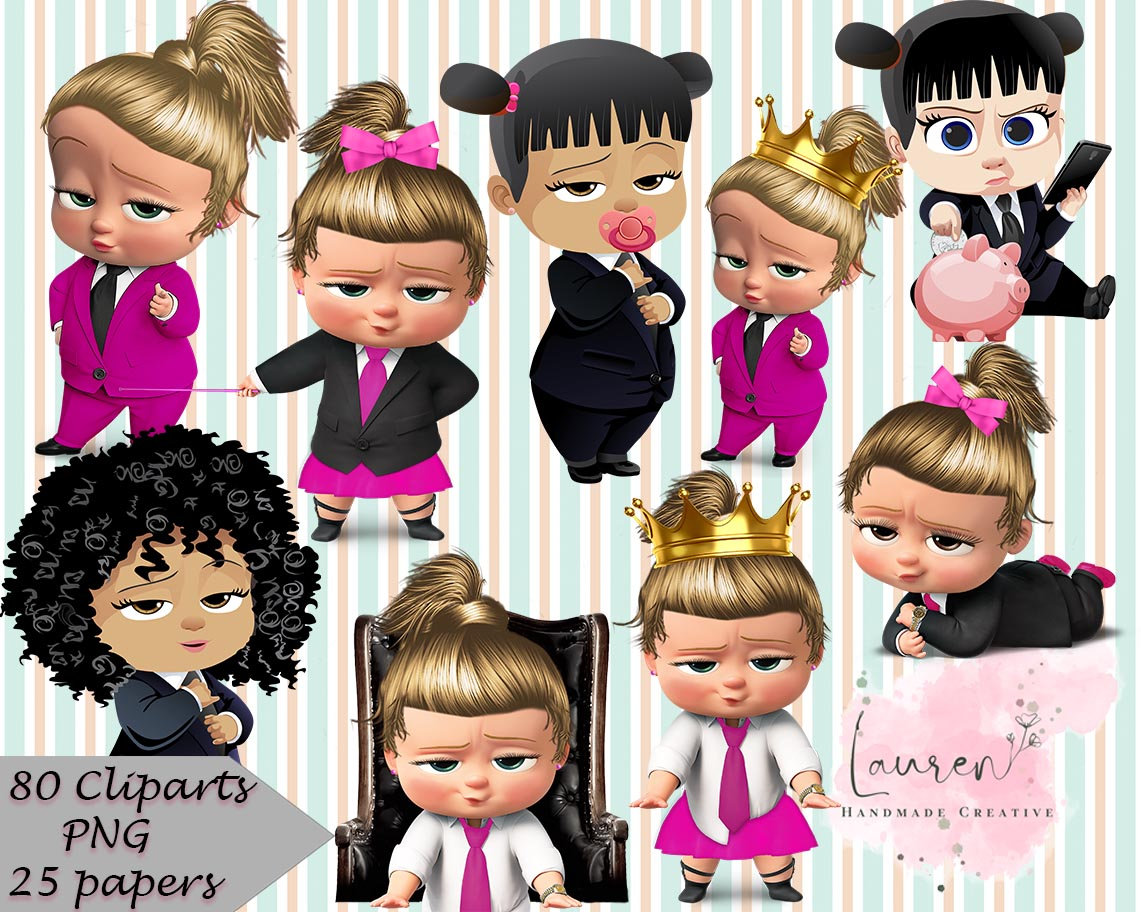 Boss Baby Girl Clipart, Boss Baby Girl Digtal Paper, Boss Baby Girl ...