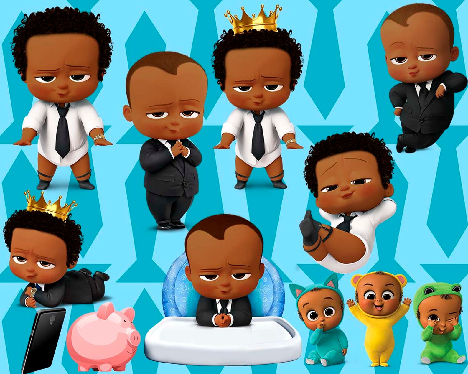 Boss Baby Afro, Boss Baby Afro Clipart, Boss Baby Afro Birthday, Boss ...