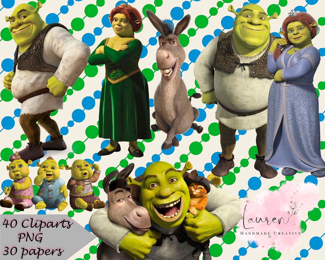 Sherek Clipart, Sherek Birthday, Sherek Digital Paper, Sherek PNG ...