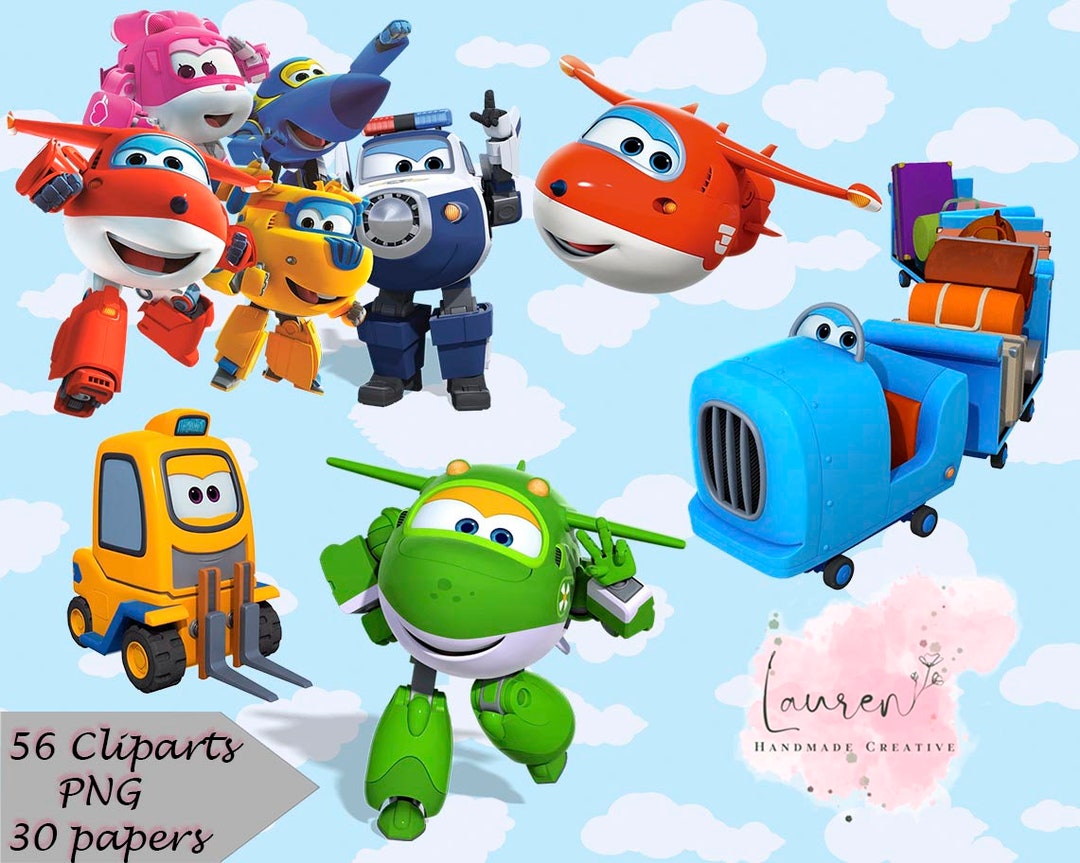 Super Wings Clipart, Super Wings Birthday, Super Wings Digital Paper ...