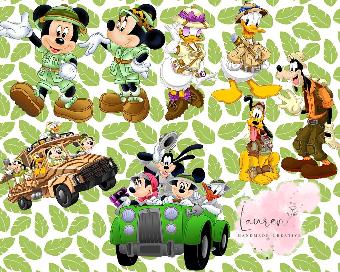 Mickey Clipart, Mickey Safari Clipart, Mickey Safari PNG, Mickey Safari ...
