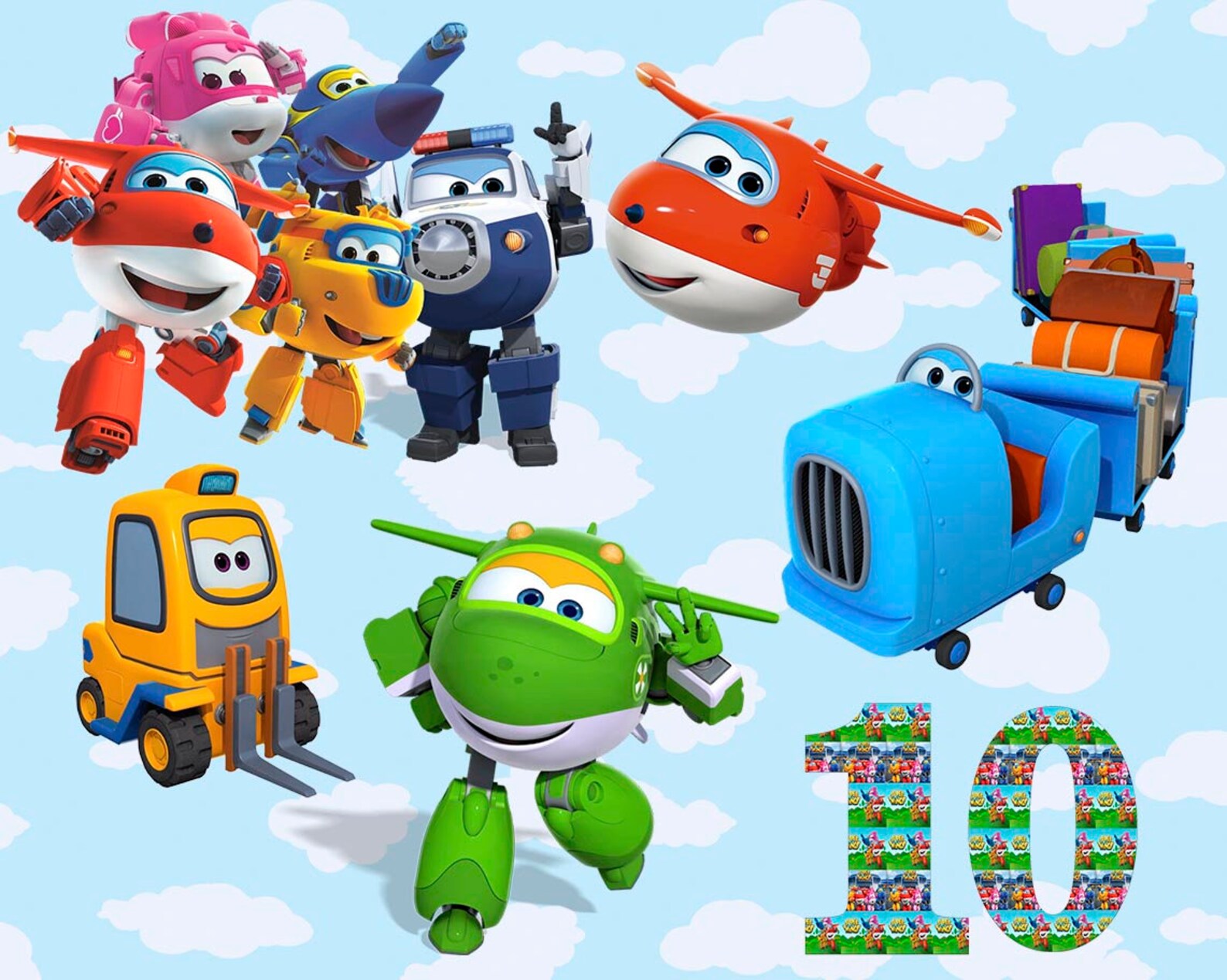 Super Wings Clipart, Super Wings Birthday, Super Wings Digital Paper ...