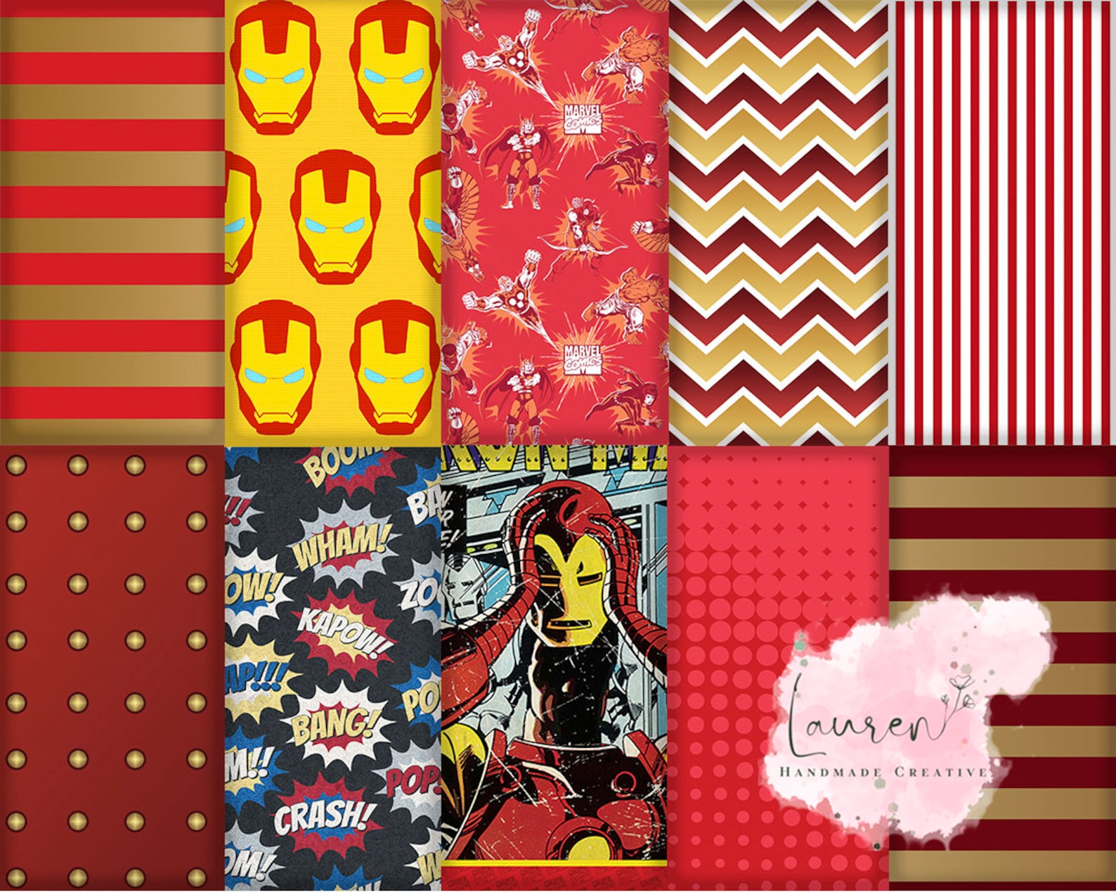 Iron Man Clipart, Iron Man Birthday, Iron Man Digital Paper, Iron Man ...