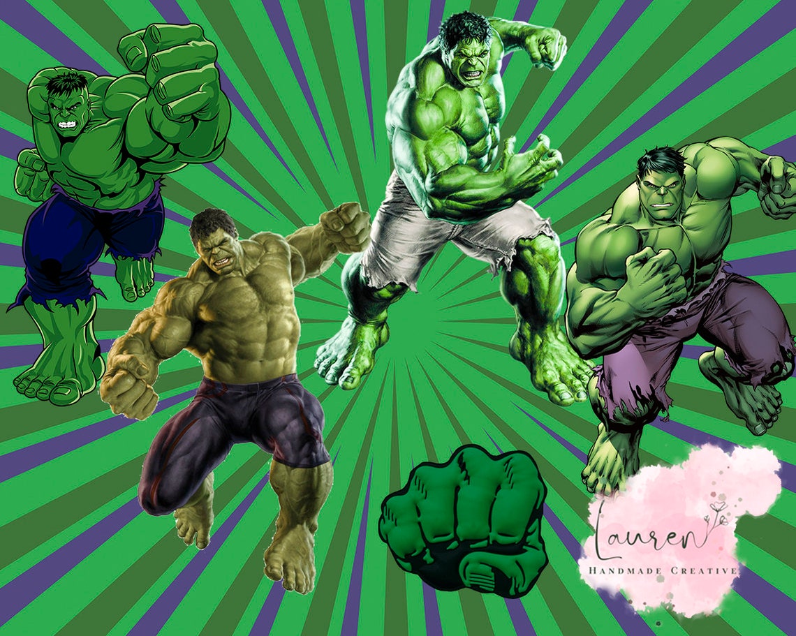 Hulk Clipart, Hulk Birthday, Hulk Digital Paper, Hulk PNG, Hulk Design ...