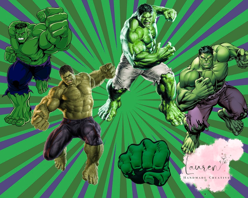 Hulk Clipart, Hulk Birthday, Hulk Digital Paper, Hulk PNG, Hulk Design ...