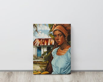 Puerto Rican Art Abstract AI Painting Taino Warrior Canvas Print Taino ...