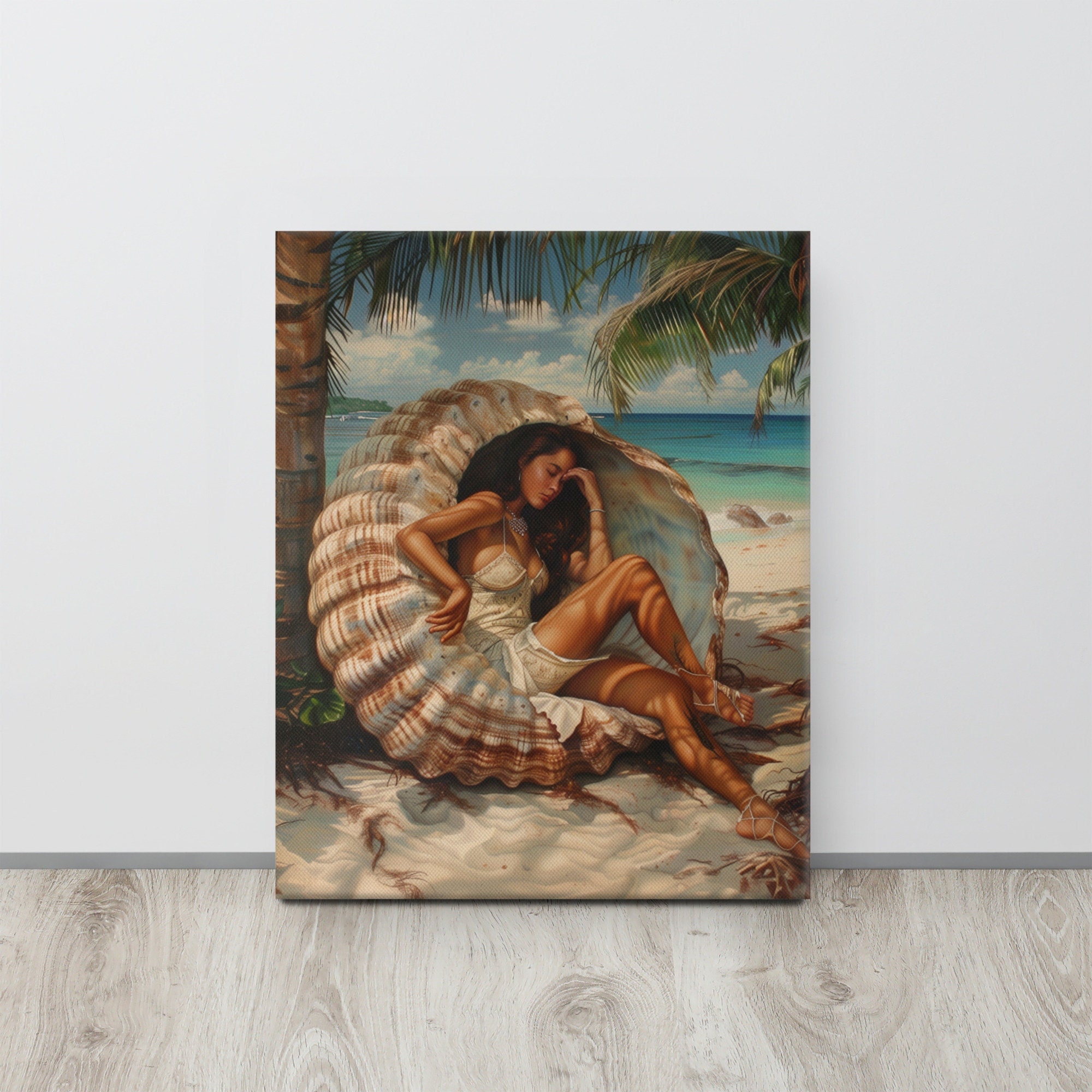 Taino Woman Laying in Shell Puerto Rico Canvas - Etsy