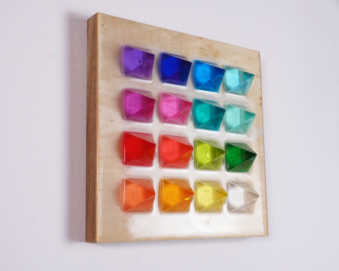 3D Wall Art Triangles Prismatic Harmony Colorful Rainbow Home Decor ...