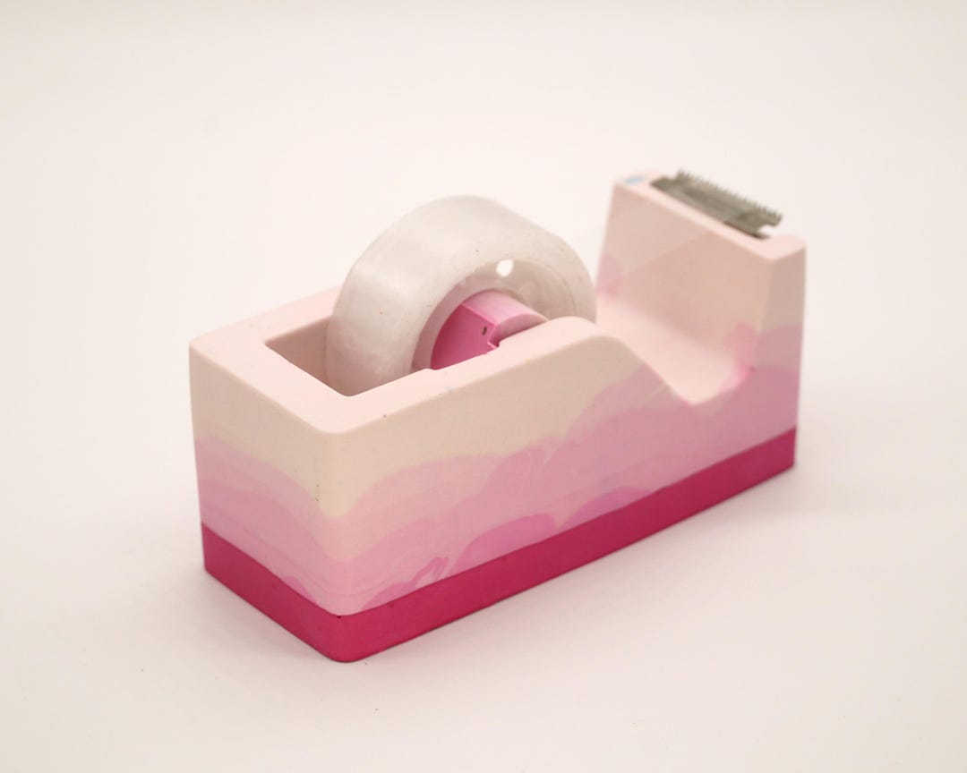 Tape Holder, Tape Dispenser Pink, Tape Cutter, Office Gift, Desk ...
